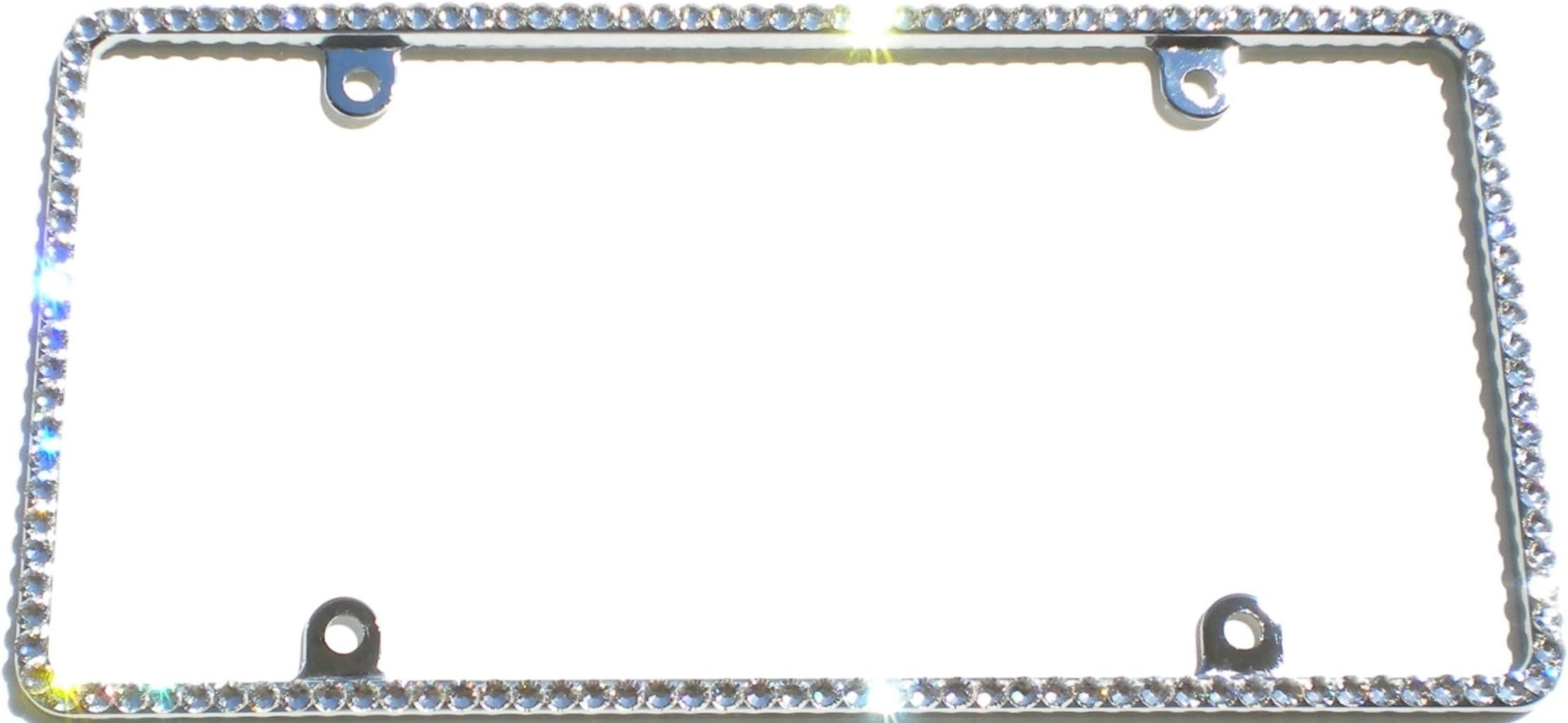 Amazon.com: Thin Crystal License Plate Frame Rhinestone Bling Made with ...