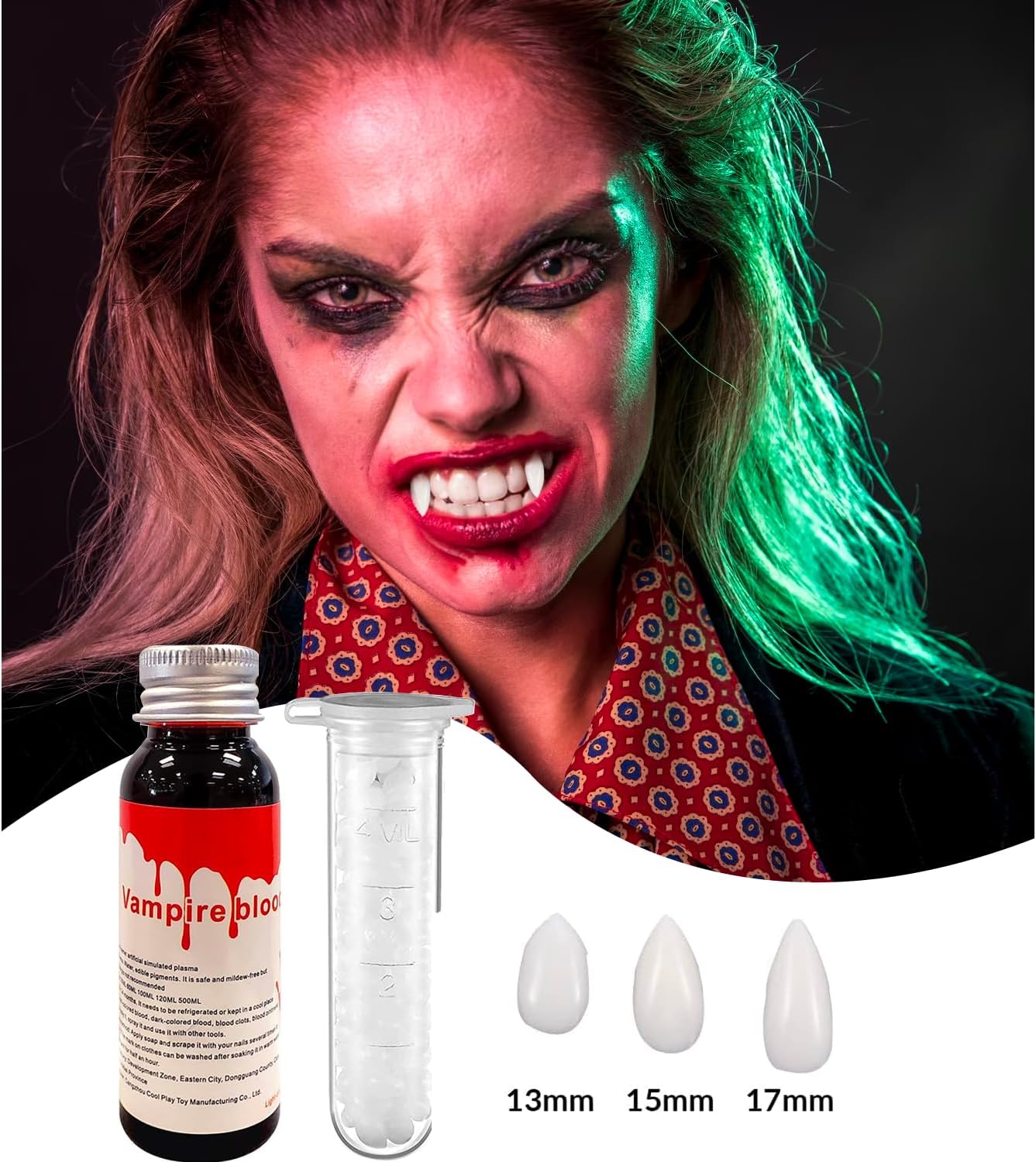 Dientes de vampiro para decoración de Halloween, dientes falsos ...