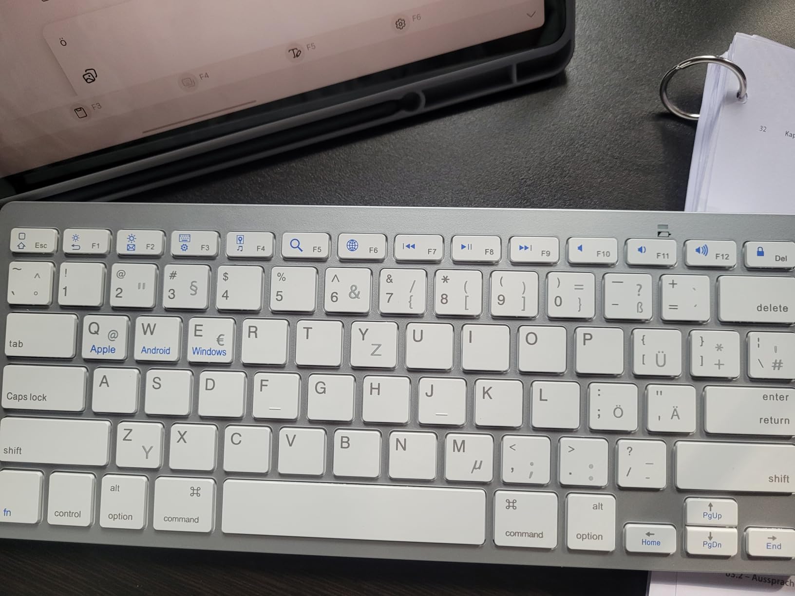 CALANDIS™ Ultra Slim Wireless German Keyboard Floating Button Computer ...