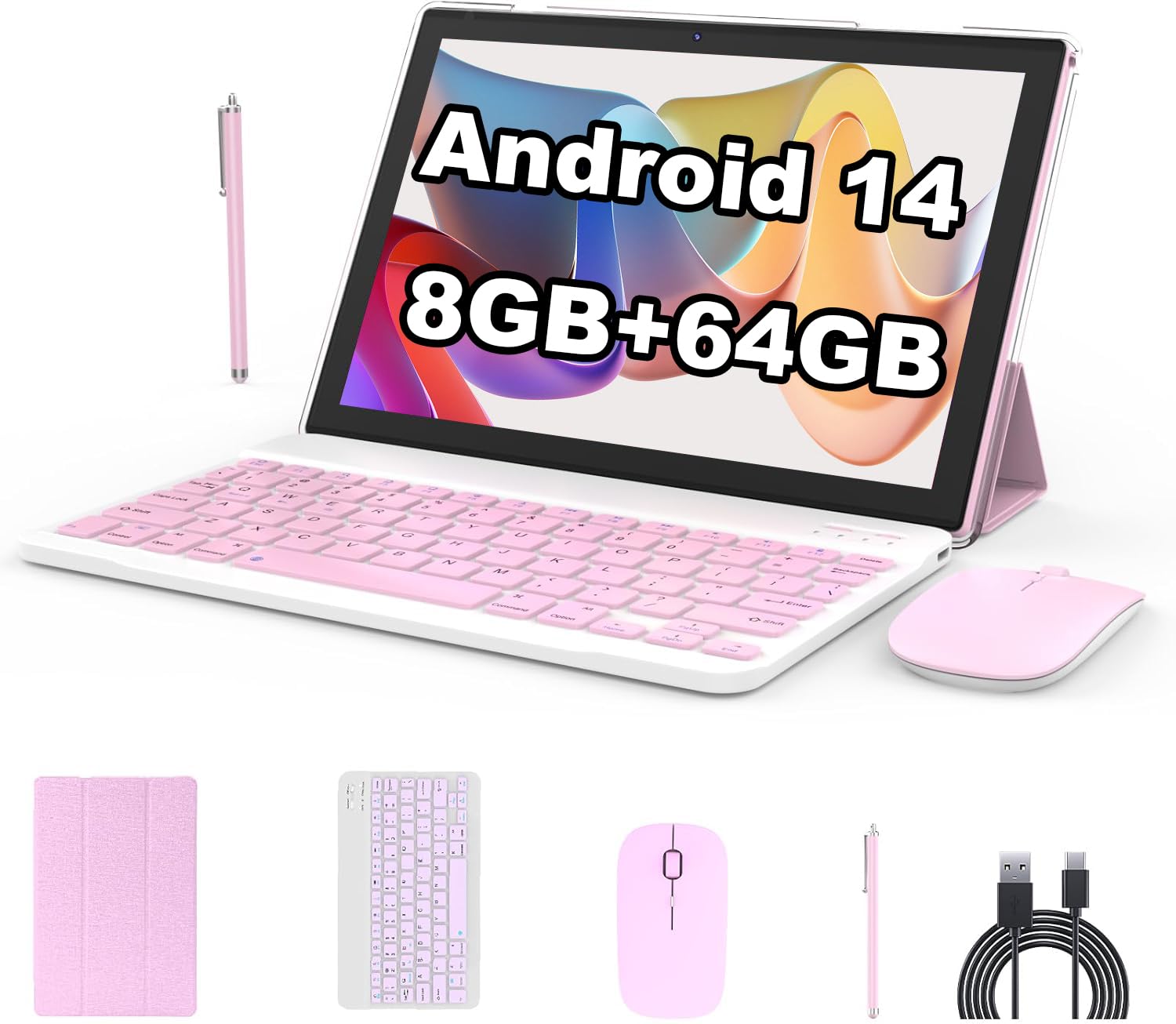 Amazon.com : Android 14 Tablet 10 Inch, Newest 2 in 1 Tablets with ...