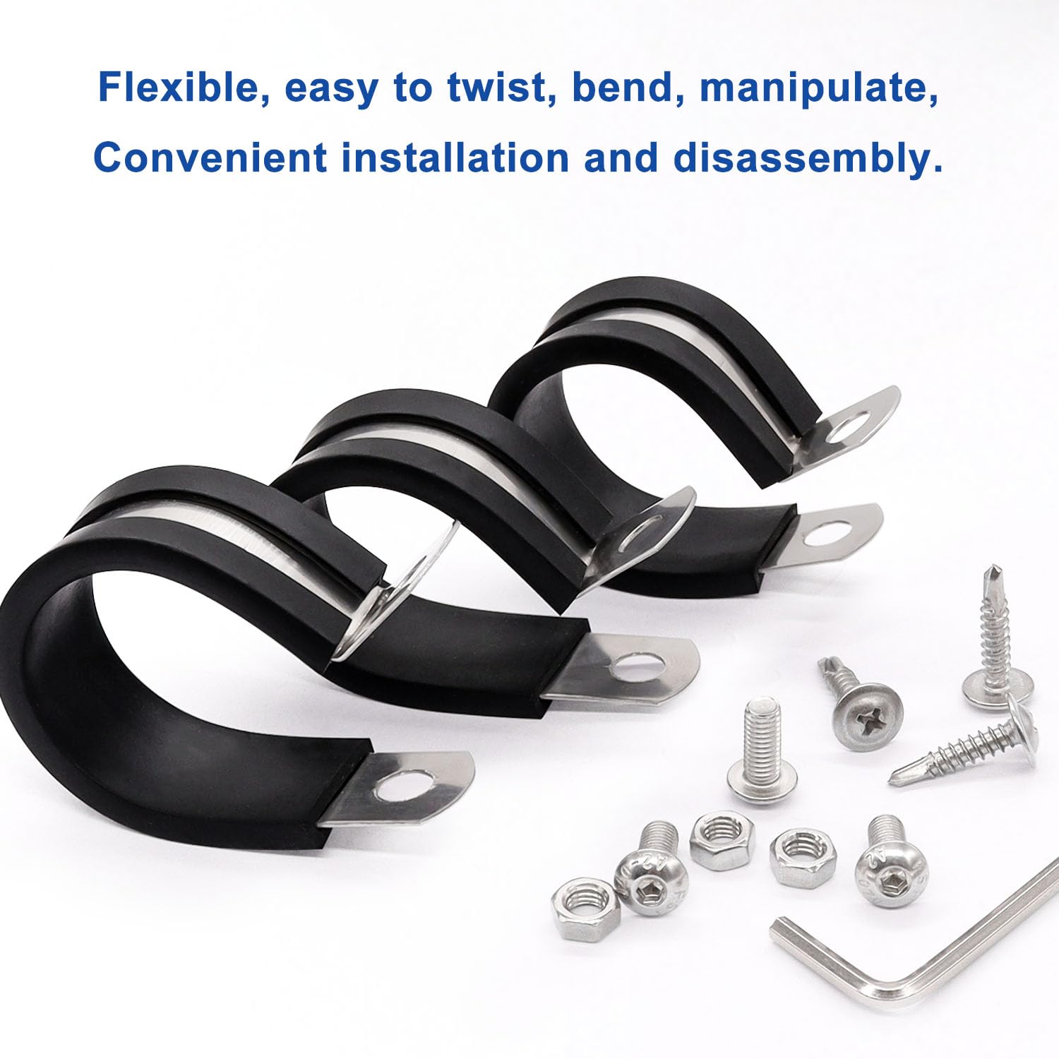 Snapklik.com : Taiss 50PCS 1/4 Inch Cable Clamps 304 Stainless Steel ...