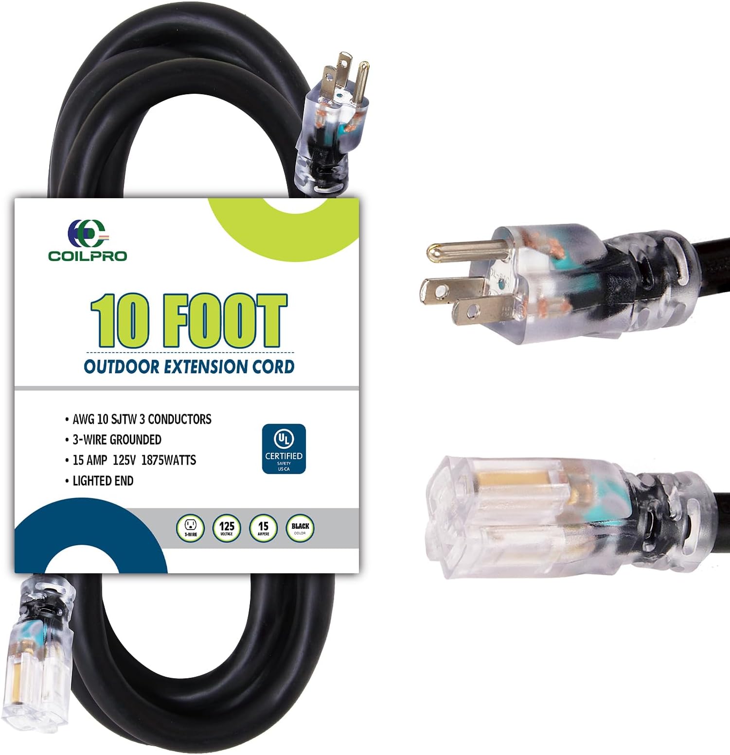 Amazon.com: CoilPro 30 Ft Retractable Extension Cord Reel30 ft 16AWG 3 ...