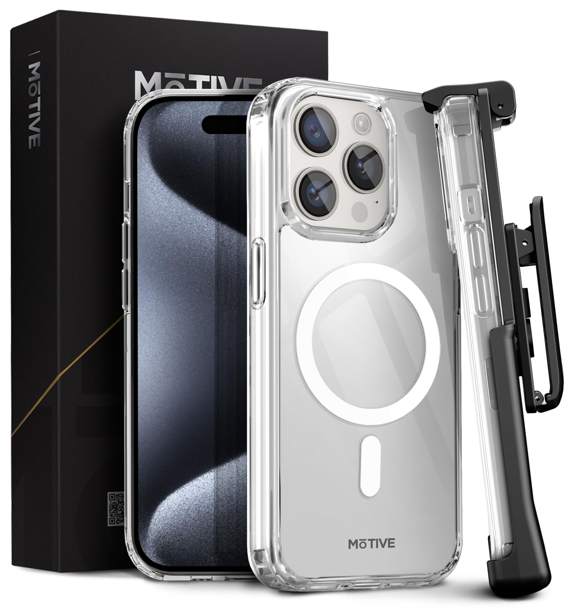 Amazon.com: MOTIVE Strong Magnetic Clear for iPhone 15 Pro Case with ...