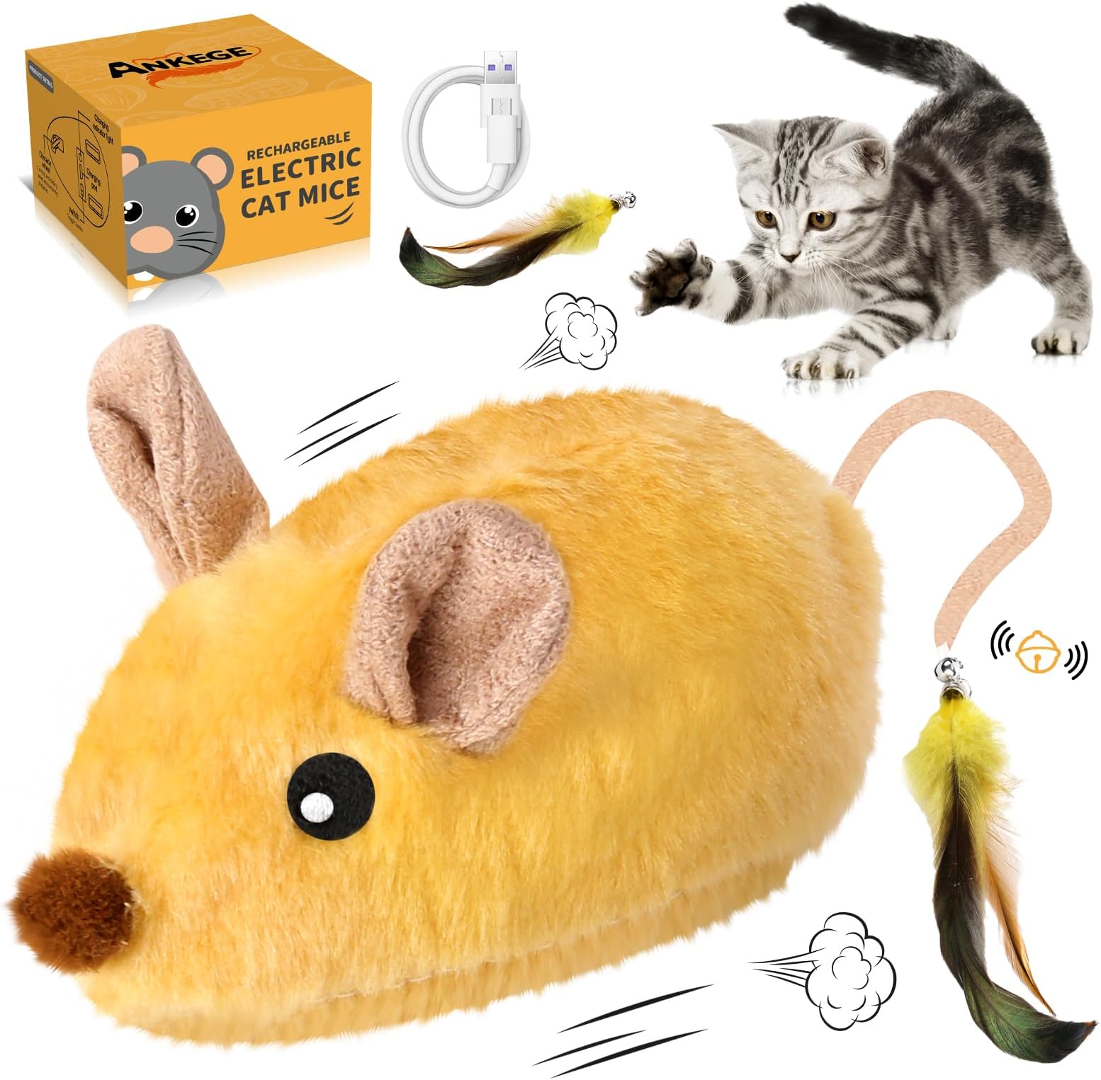 Amazon.com : Ankege Interactive Cat Toys Mouse for Indoor Cats ...