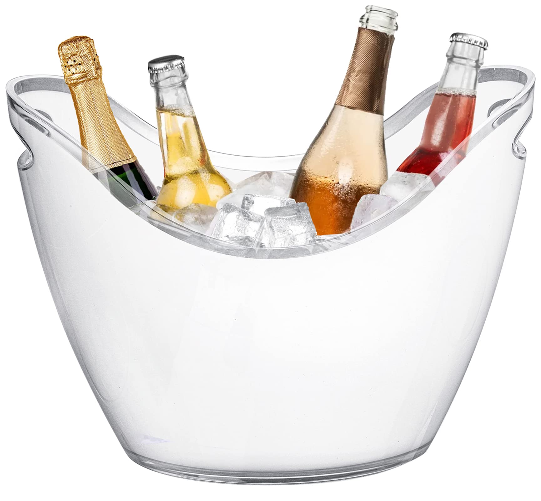 Yesland 8L Large Ice Buckets White Acrylic Drink Bucket Beverage Tub ...