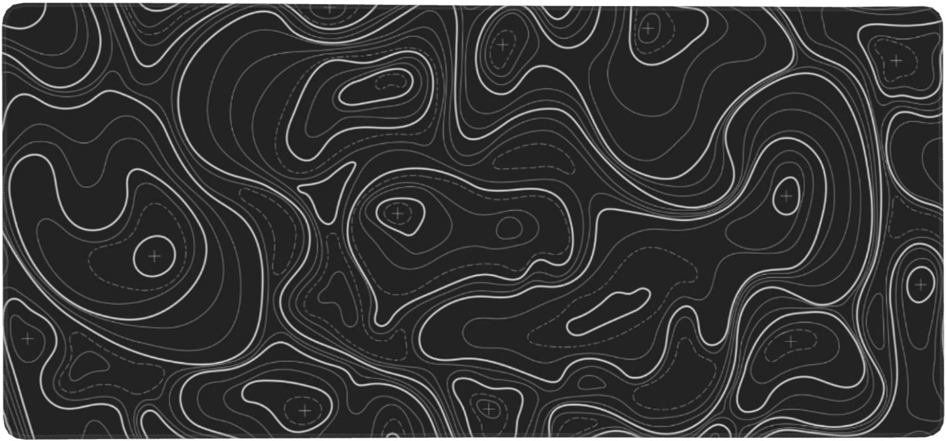 Amazon.com: Large Gaming Mouse Pad Black Topographic Contour Mouse Pad ...