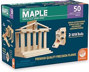 Amazon.com: MindWare KEVA Maple 50 Planks - Free-Form 3D Building for ...