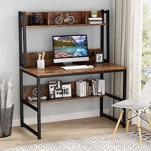 Tribesigns Computer Desk, Home Office Desk Study Desk with Hutch and ...
