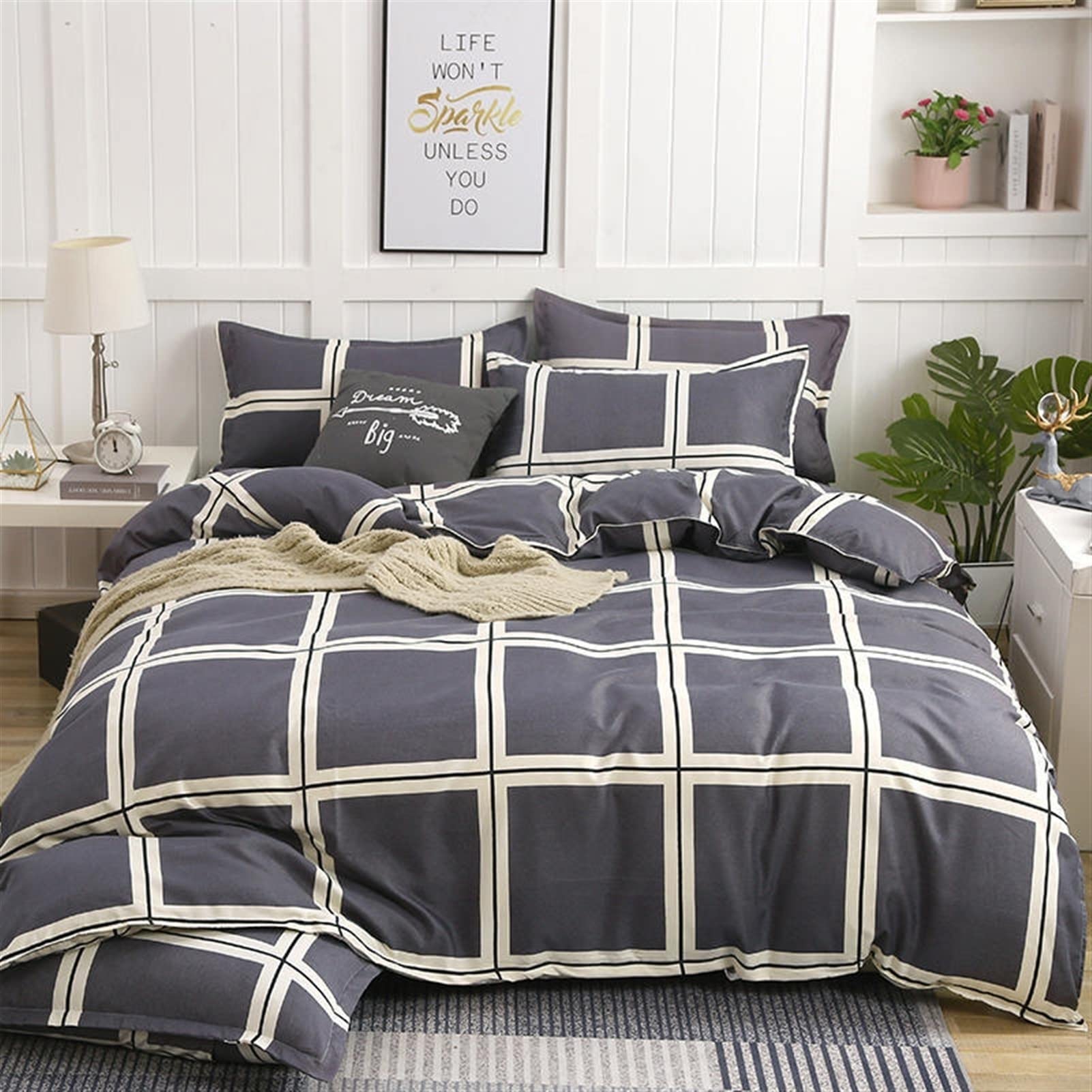 Grid Duvet Cover Move Over Black Grid Bedding Sets Twin Black And