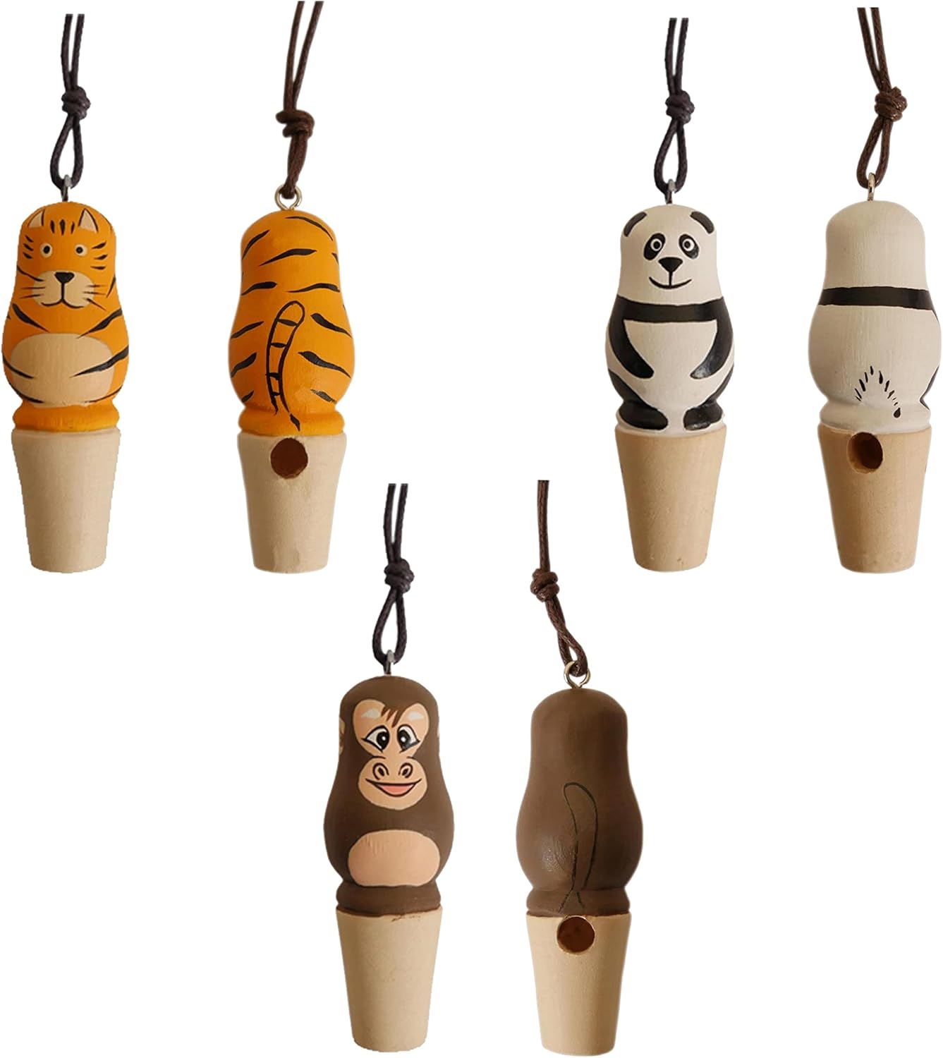 Amazon.com : MAGIC WOOD 3PCS Solid Wood Handpainted Whistle Stuffer Toy ...