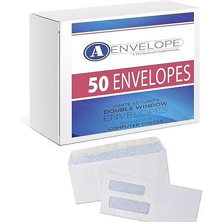 Amazon.com : 50 Double Window Security Gummed Check Envelopes ...