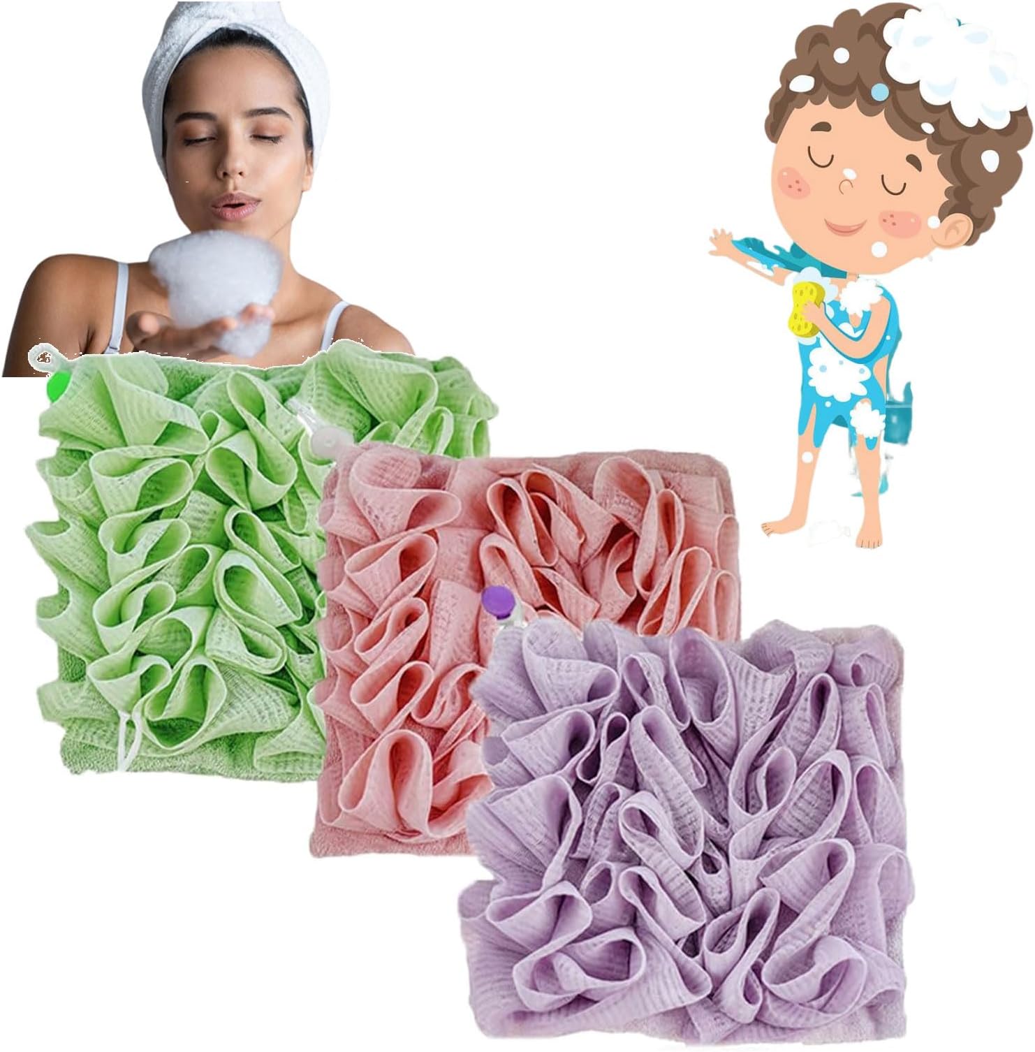Amazon.com: The Leeffa Loofah Washcloth,The Leeffa Soft Loofah and ...