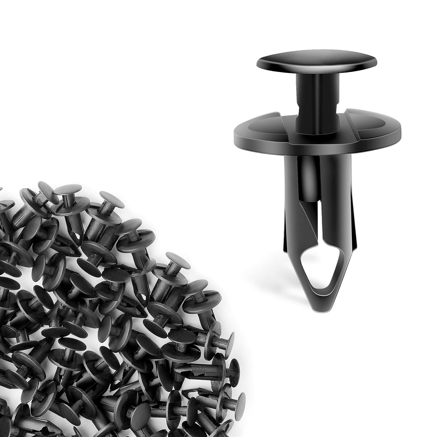 Amazon.co.jp: Frokom 100個 8mm 穴サイズ ナイロンカーバンパーリテーナークリップ プッシュタイプ トヨタ ...