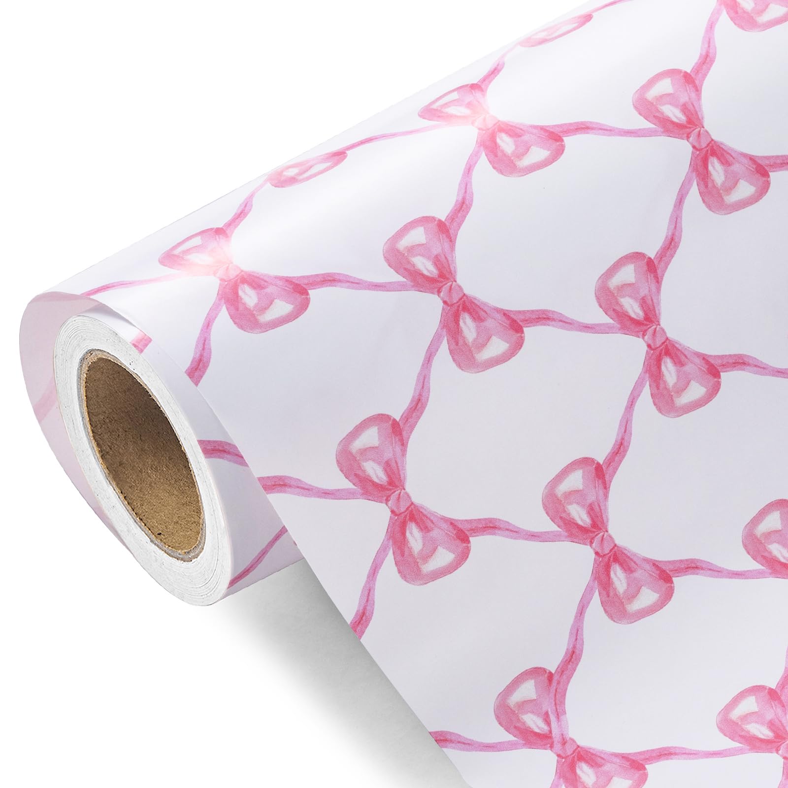 Snapklik.com : WRAPAHOLIC Pink Bow Wrapping Paper Roll - Mini Roll - 17 ...