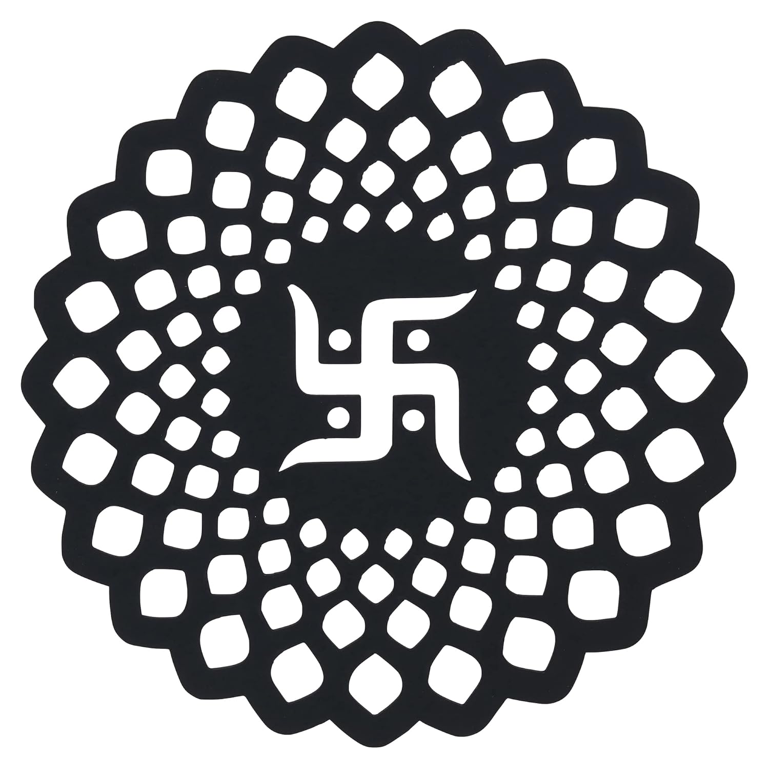 Webelkart Premium Laser Cut Wooden Swastik Designs Round Wall Hanging ...