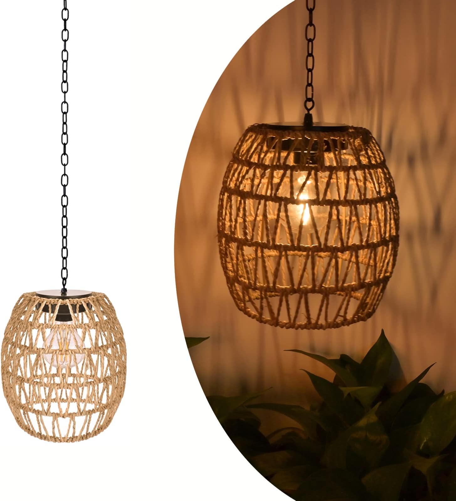 Wonder Solar Pendant Lights Outdoor - Solar Hanging Lanterns with ...