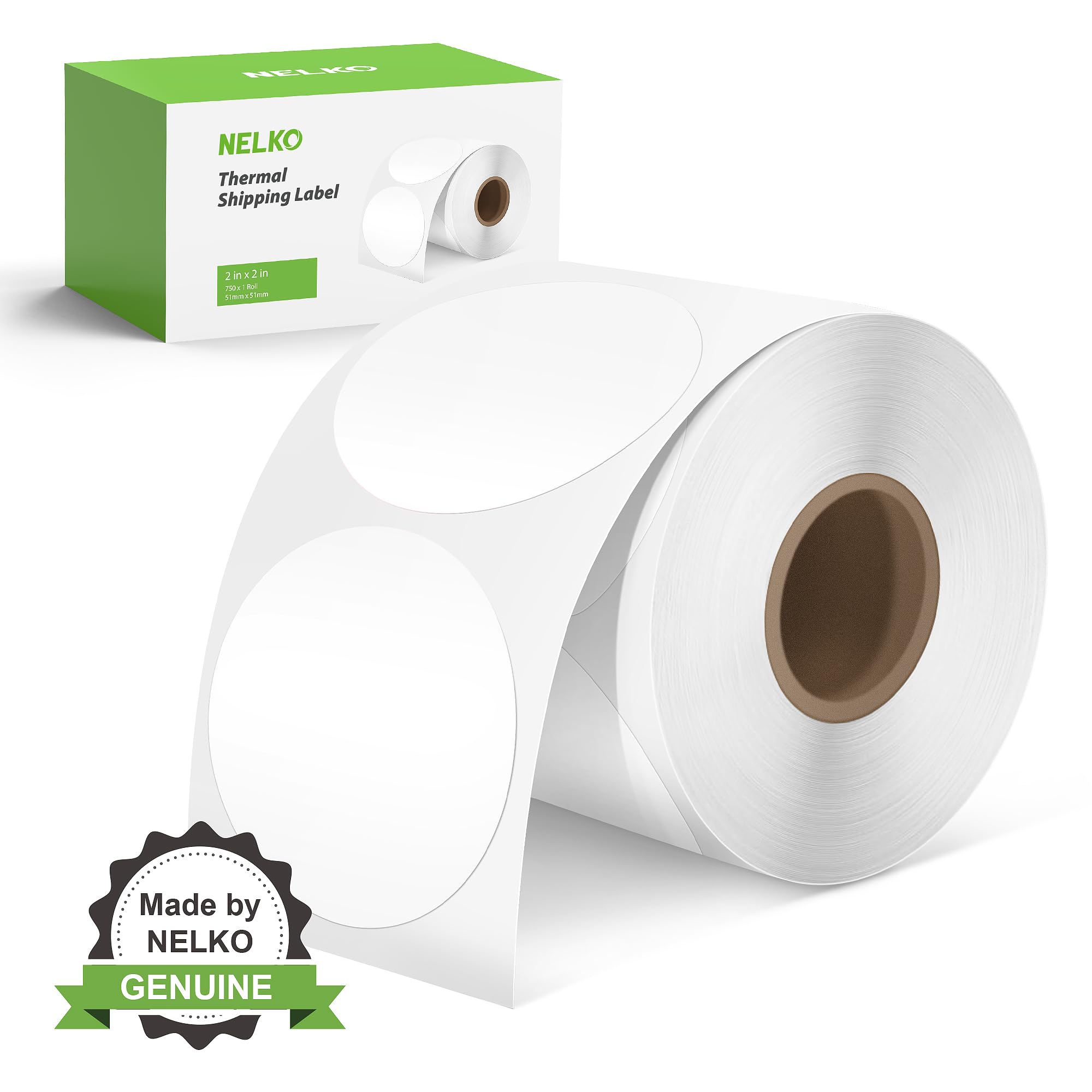 Snapklik.com : Nelko Genuine 2 Inch Circle Thermal Sticker Labels
