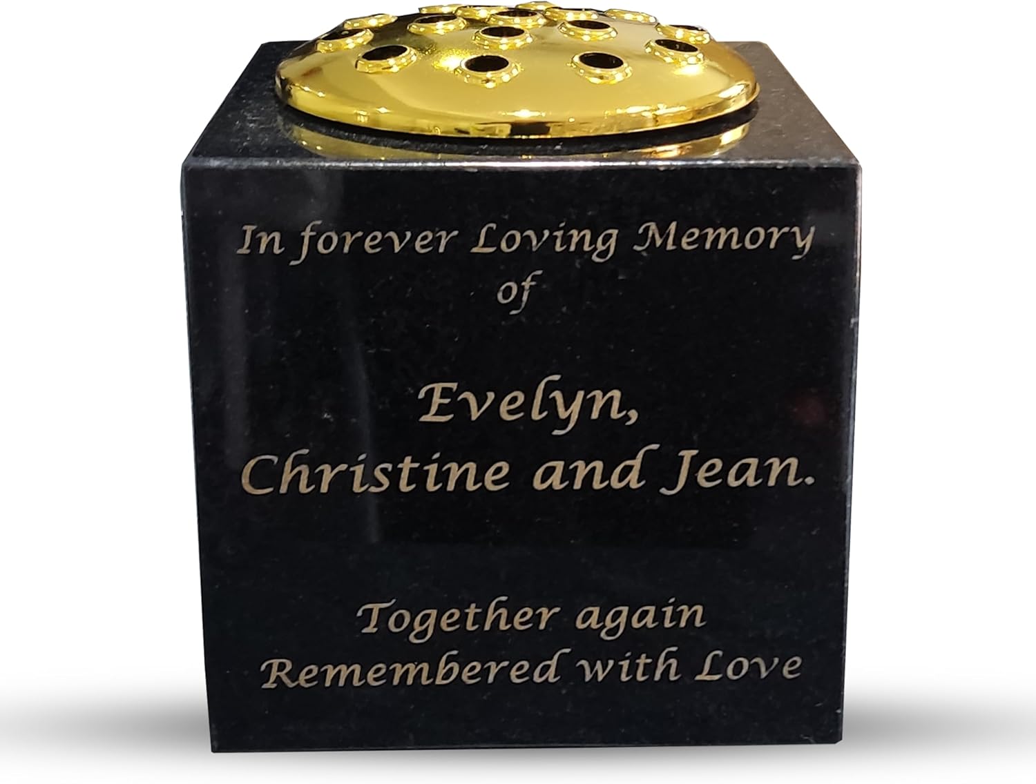 Personalised Granite Memorial Vase, Solid Granite, Heavy 8kg, Engraved ...