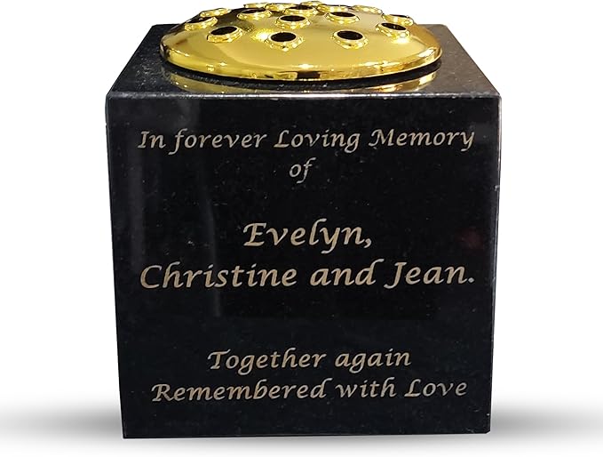 Personalised Granite Memorial Vase, Solid Granite, Heavy 8kg, Engraved ...
