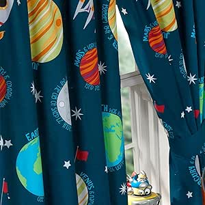 Amazon.com: Solar System Curtains Fully Lined 66x72 with Tie Backs ...