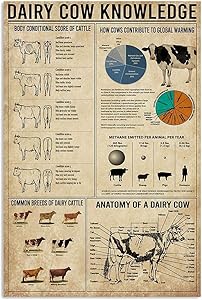 Amazon.com: ESETASOT Dairy Cow Knowledge Metal Herders Reference Guide ...