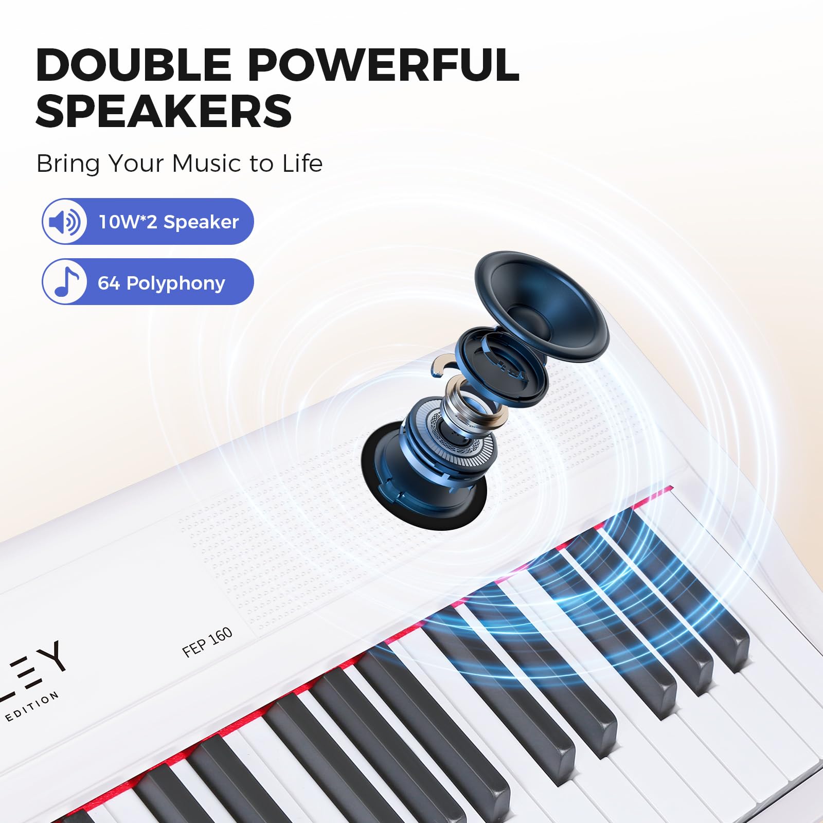 Snapklik.com : Fesley 88 Key Keyboard Piano: Bluetooth Full-Size ...