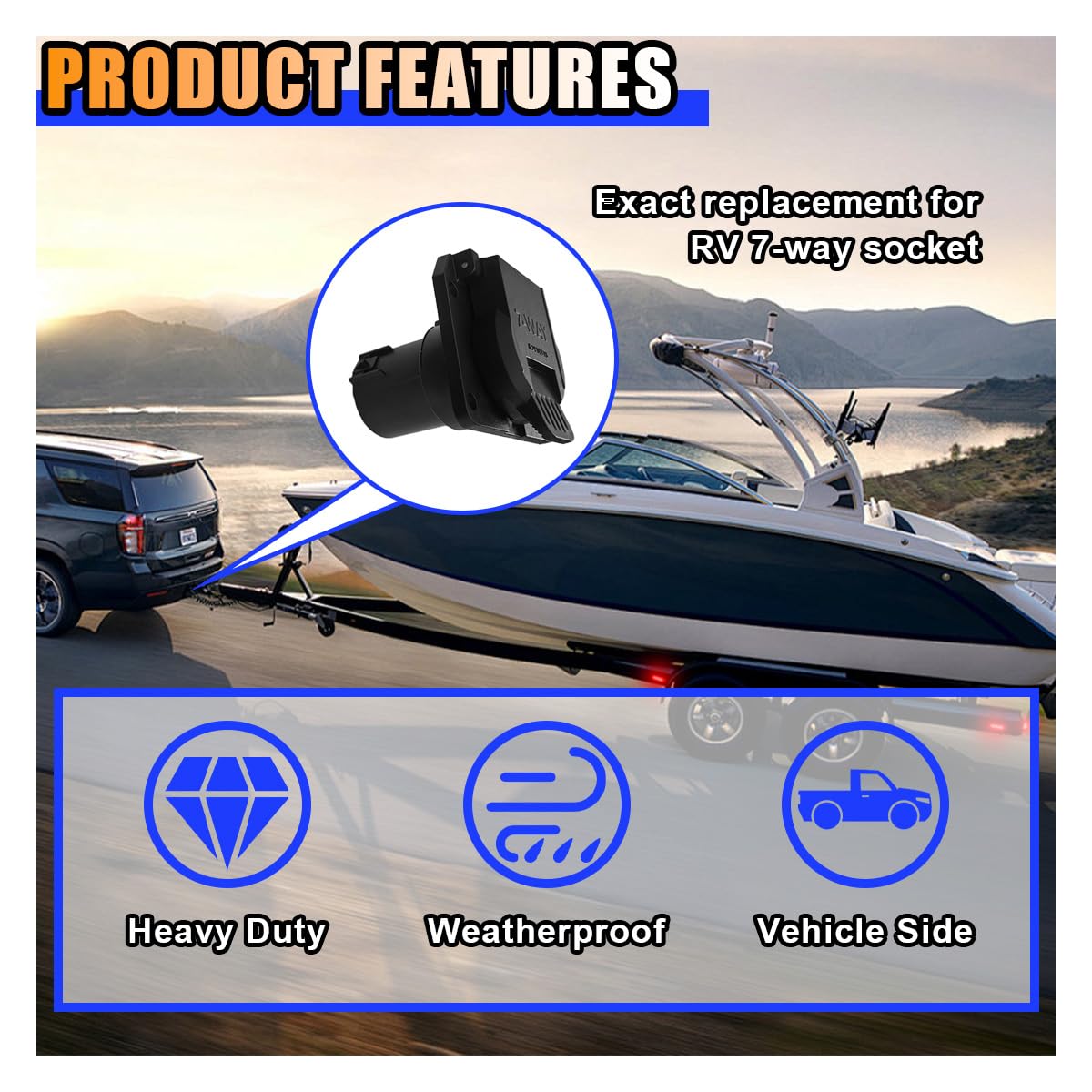 Snapklik.com : Replacement 7-Way RV Blade Socket, USCAR To 7 Pin ...