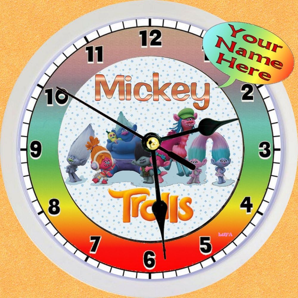 Amazon.com: Personalized Trolls Wall Clock : Home & Kitchen
