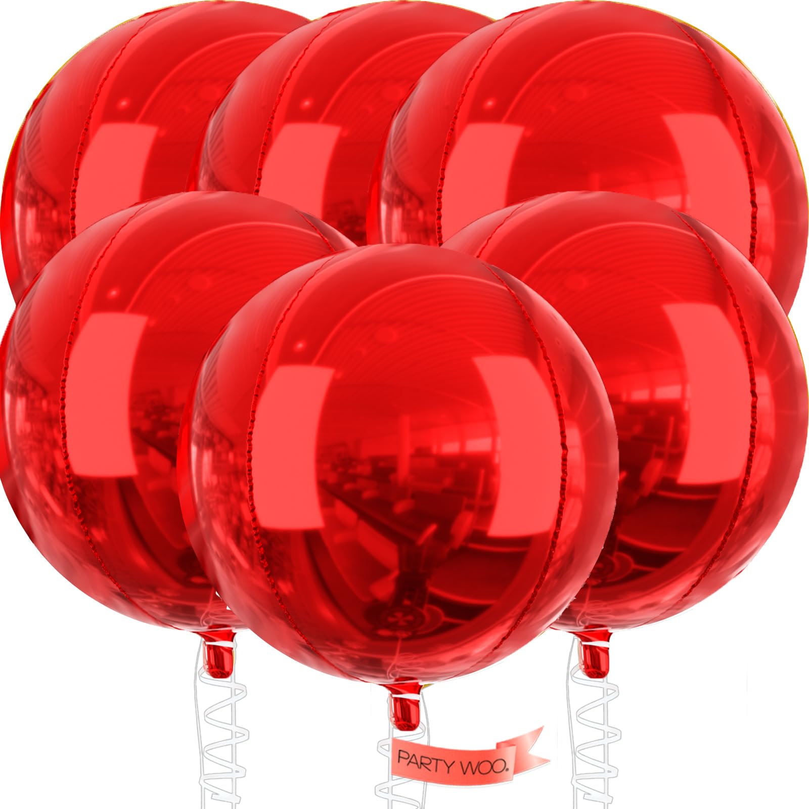 Amazon.com: PartyWoo Red Foil Balloons, 6 pcs 32 Inch Round Foil ...