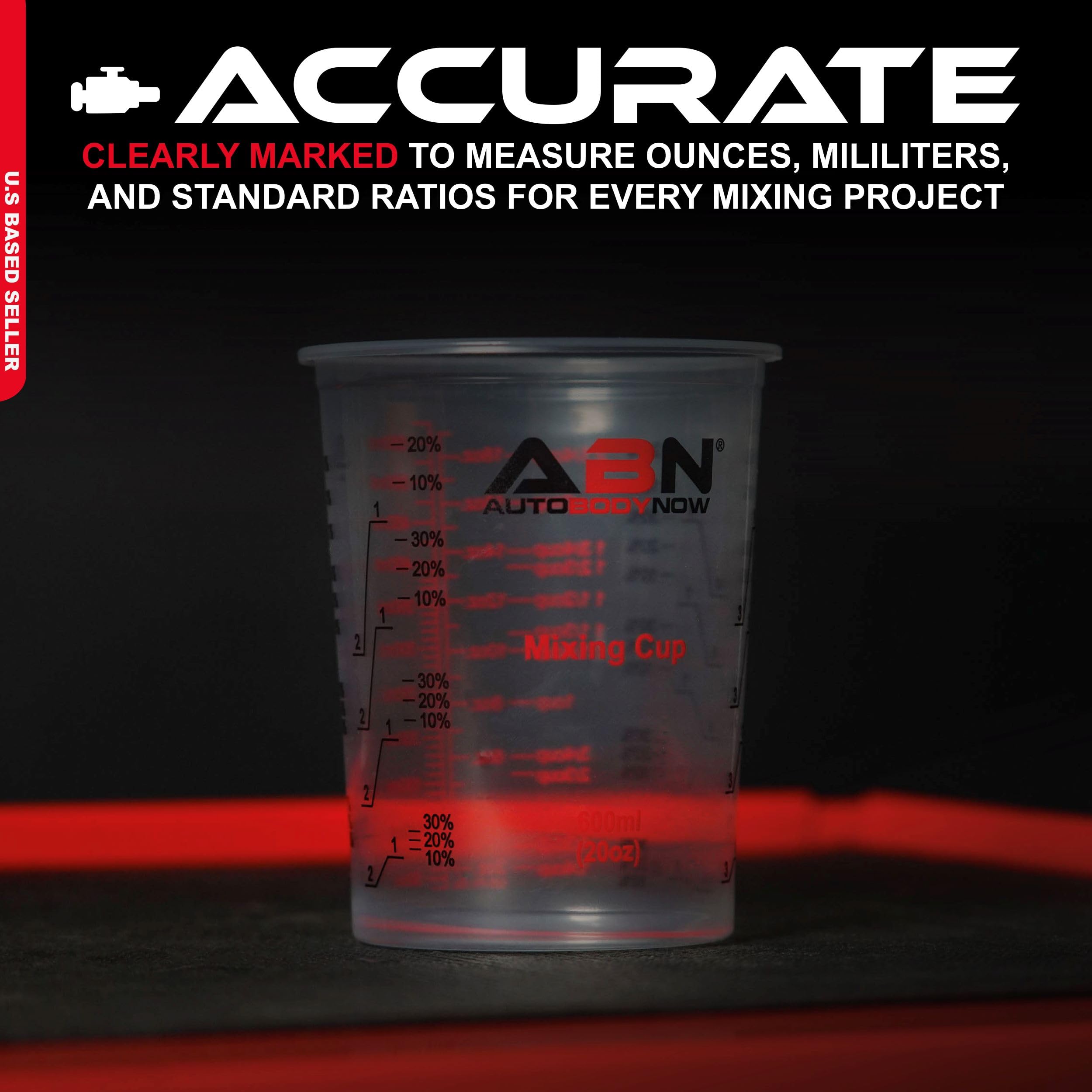 Snapklik.com : ABN Automotive Paint Mixing Cups - 100 Pack 20oz Plastic ...