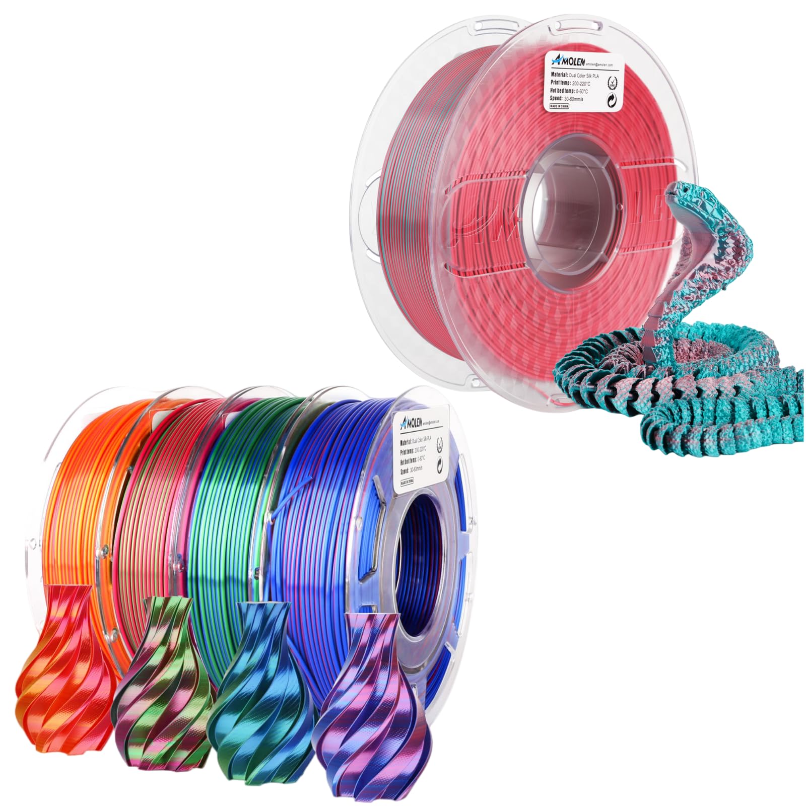 Amazon.com: AMOLEN 3D Printer Filament Bundle, PLA Filament 1.75mm ...
