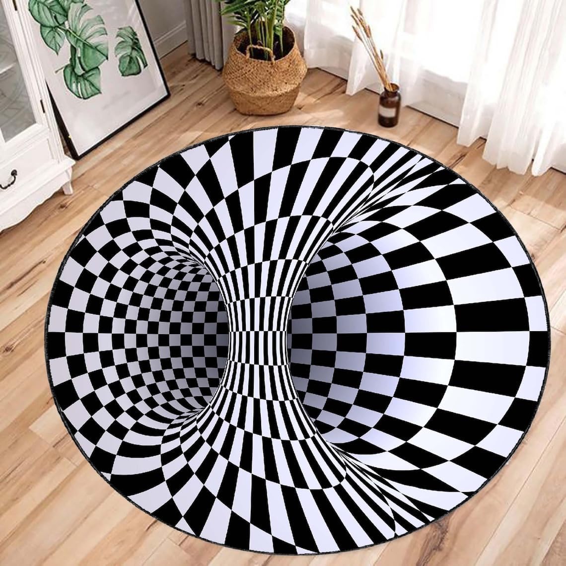 Amazon.com: 3D Vortex Illusion Rugs, 3D Effect, Popular Rug, Anti Slip ...