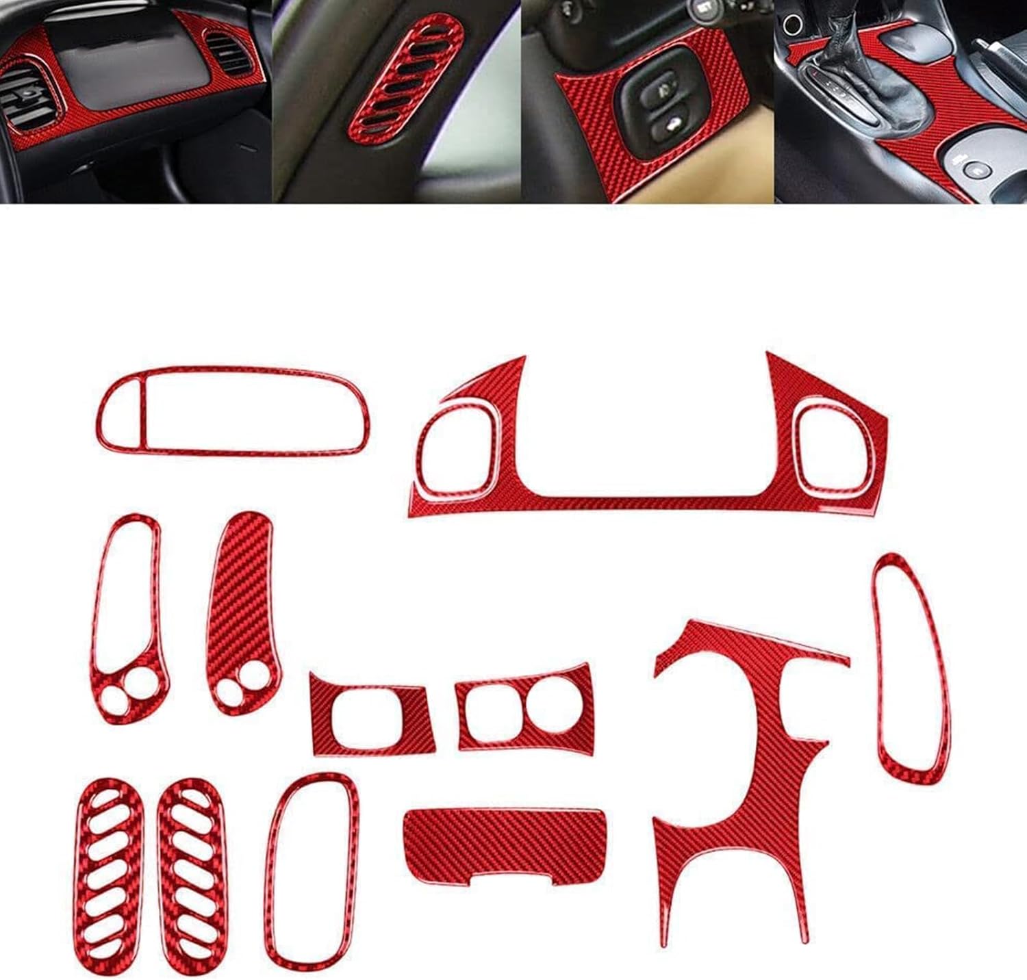 Amazon.com: Kowsoo 14Pcs Carbon Fiber Full Interior Trim Cover for ...