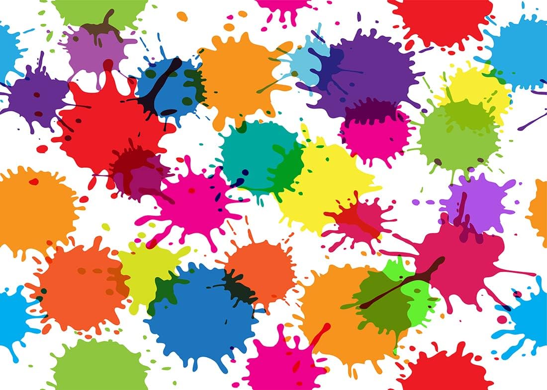 Amazon.com : BELECO 7x5ft Fabric Colorful Paint Splatter Backdrop Art ...