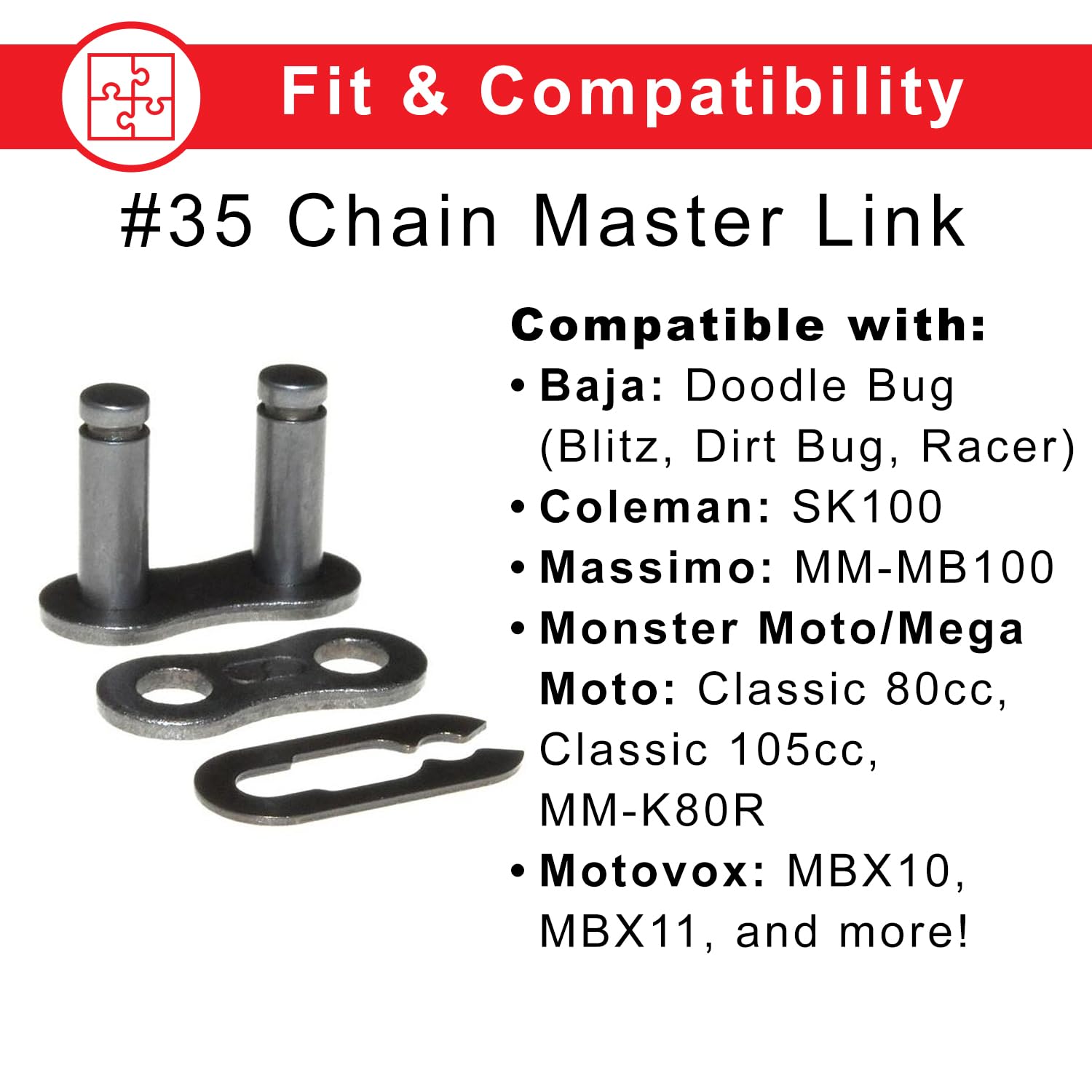 Chain Master Link Sizes Primary Drive 428 Chain Non O Ring 126