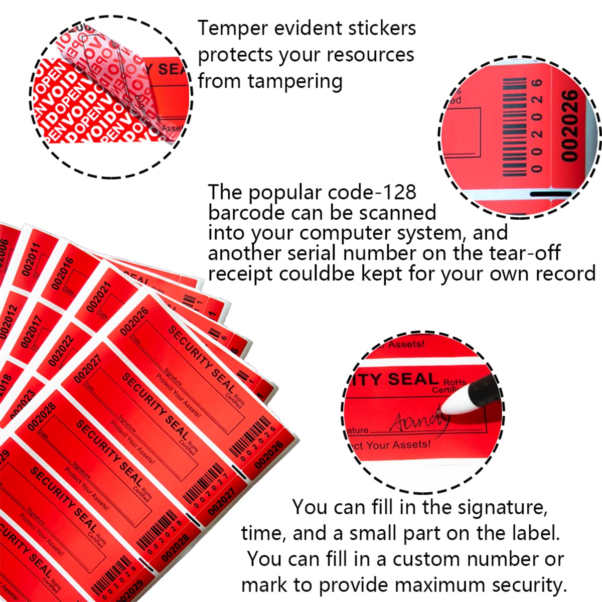 Security Warranty Void Stickers 100% Total Transfer Tamper Evident ...