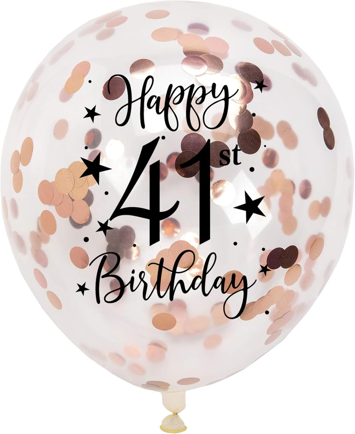 Amazon.com: Rose Gold 41st Confetti Latex Balloons, Woman Happy 41 ...