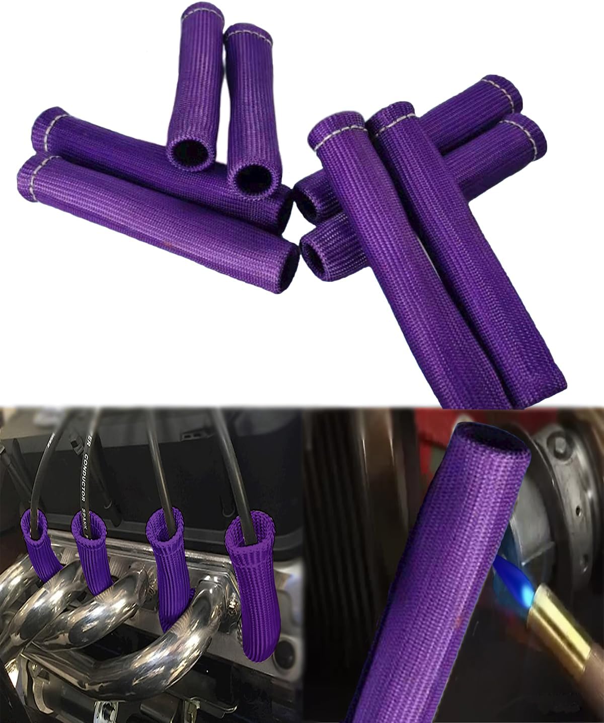 Amazon.com: Spark Plug Heat Shield Sleeve - 8 PCS 2500° Spark Plug Wire ...