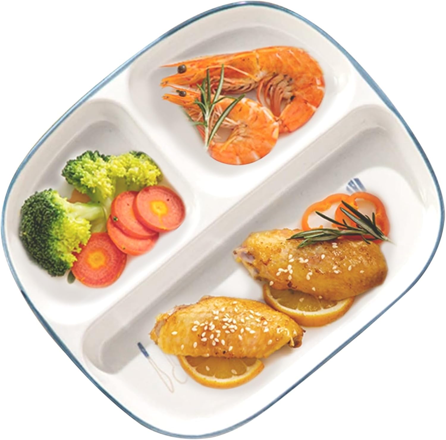 Ceramic Dinner Plate Round Divided Platter for Home/Restaurant, Portion ...
