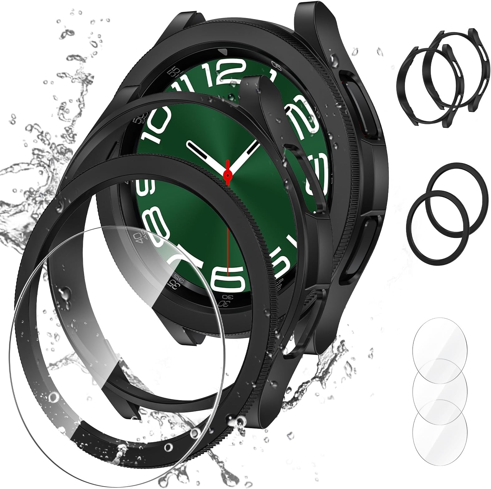 Amazon.com: Suoman 5 Pcs for Samsung Galaxy Watch 6 Classic 47mm Case ...