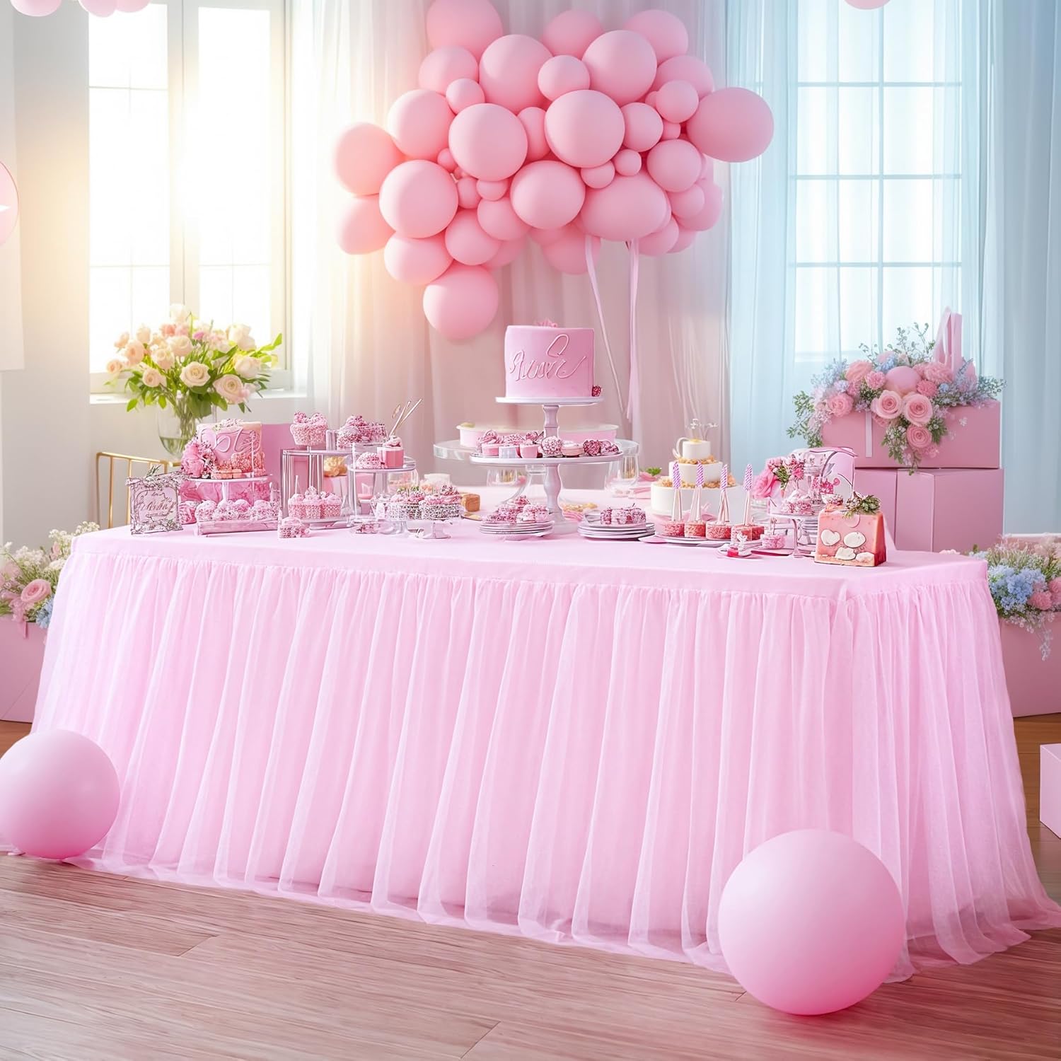 Amazon.com: Little Funny Light Pink Tablecloth for 6 Foot Rectangle ...