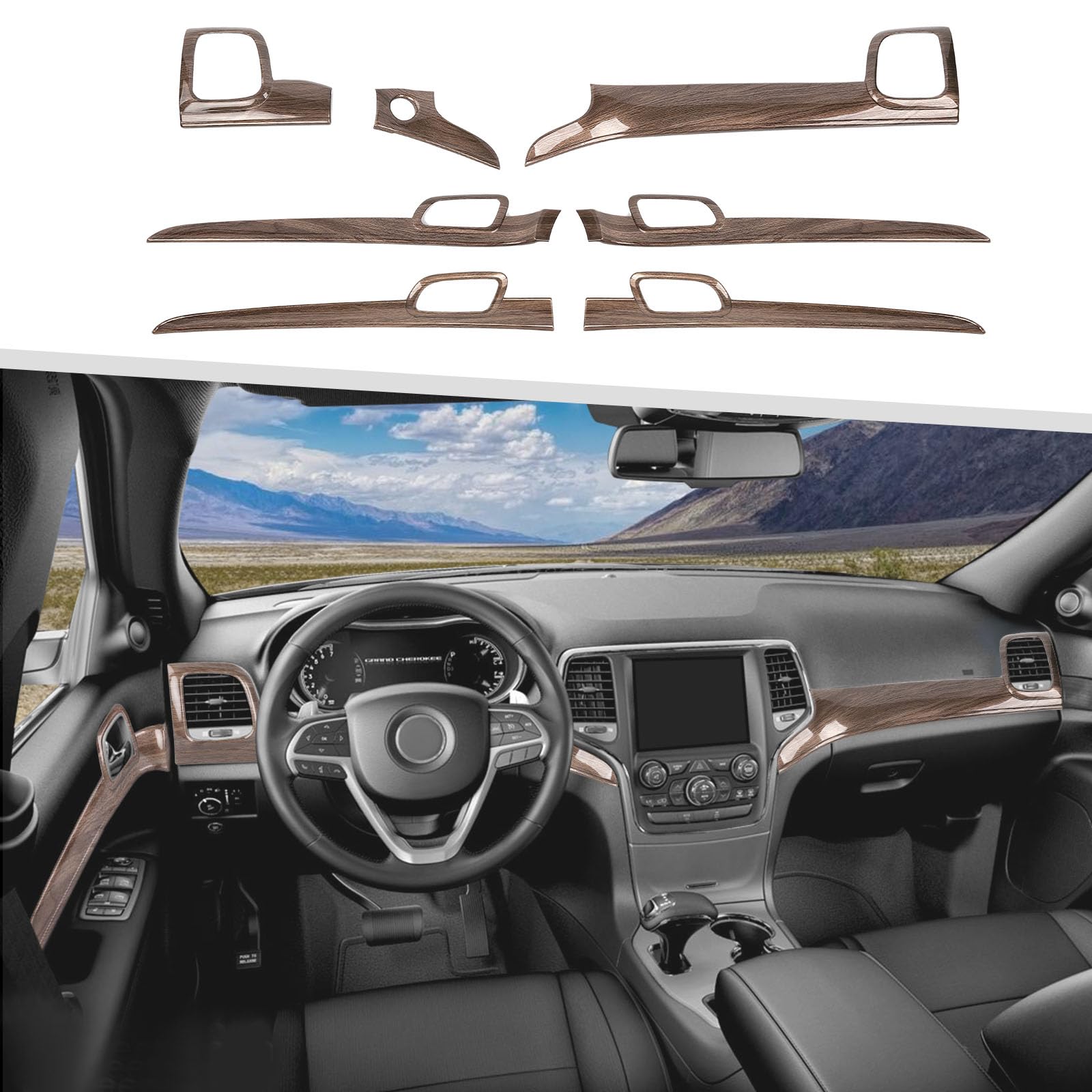 Amazon.com: Jimen Fit for Jeep Grand Cherokee 2011-2020, 7PCS Center ...