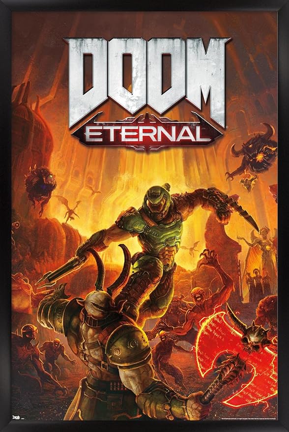 Amazon.com: Doom Eternal - Marauder Wall Poster, 22.4L x 14.7W, Black ...