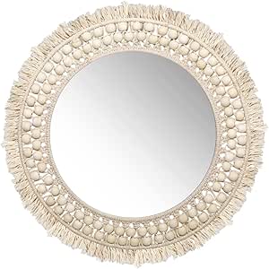 Amazon.com: SWTHONY 18 Inch Round Hanging Boho Mirror for Wall Decor ...