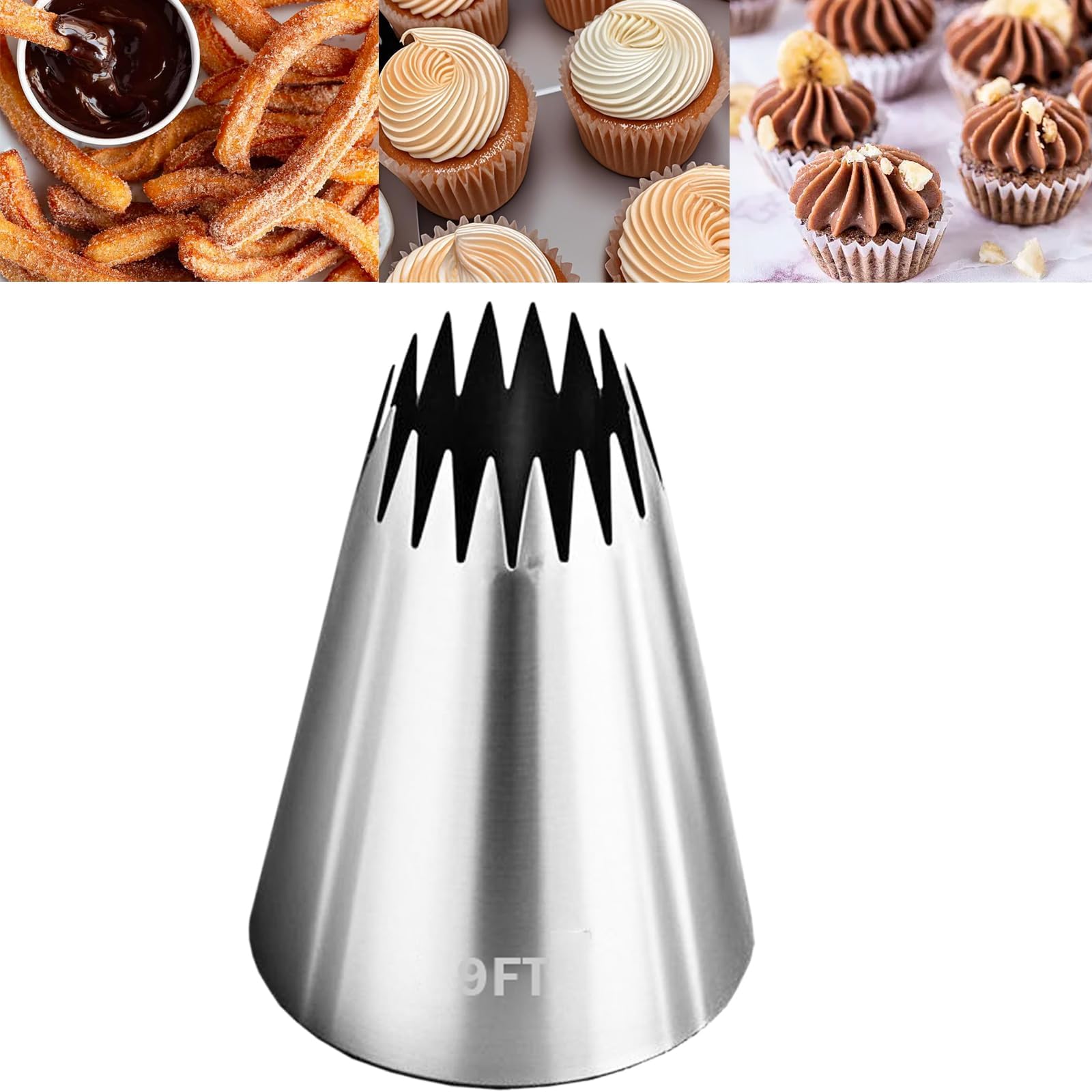 Amazon.com: Churro Bags and Tips Set,3 French Star Piping Tips for ...