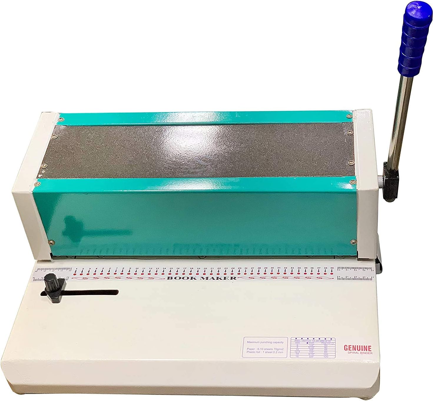 GENLAM A4 12inch Spiral Binding Machine 39 4mm Holes with Puch Capacity ...