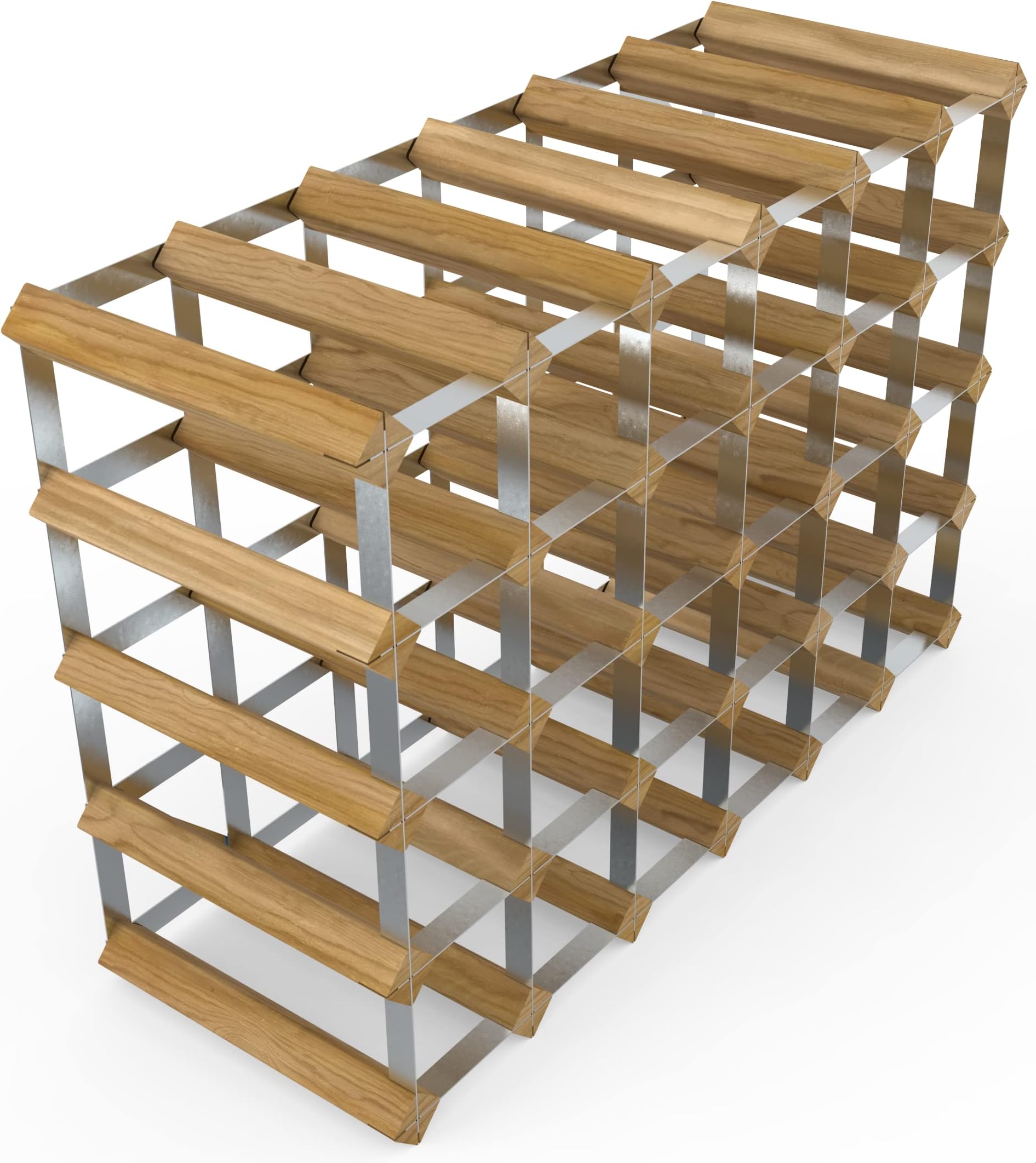 RTA Traditional Wine Rack - Fully Assembled, Handsome FSC Natural Pine ...