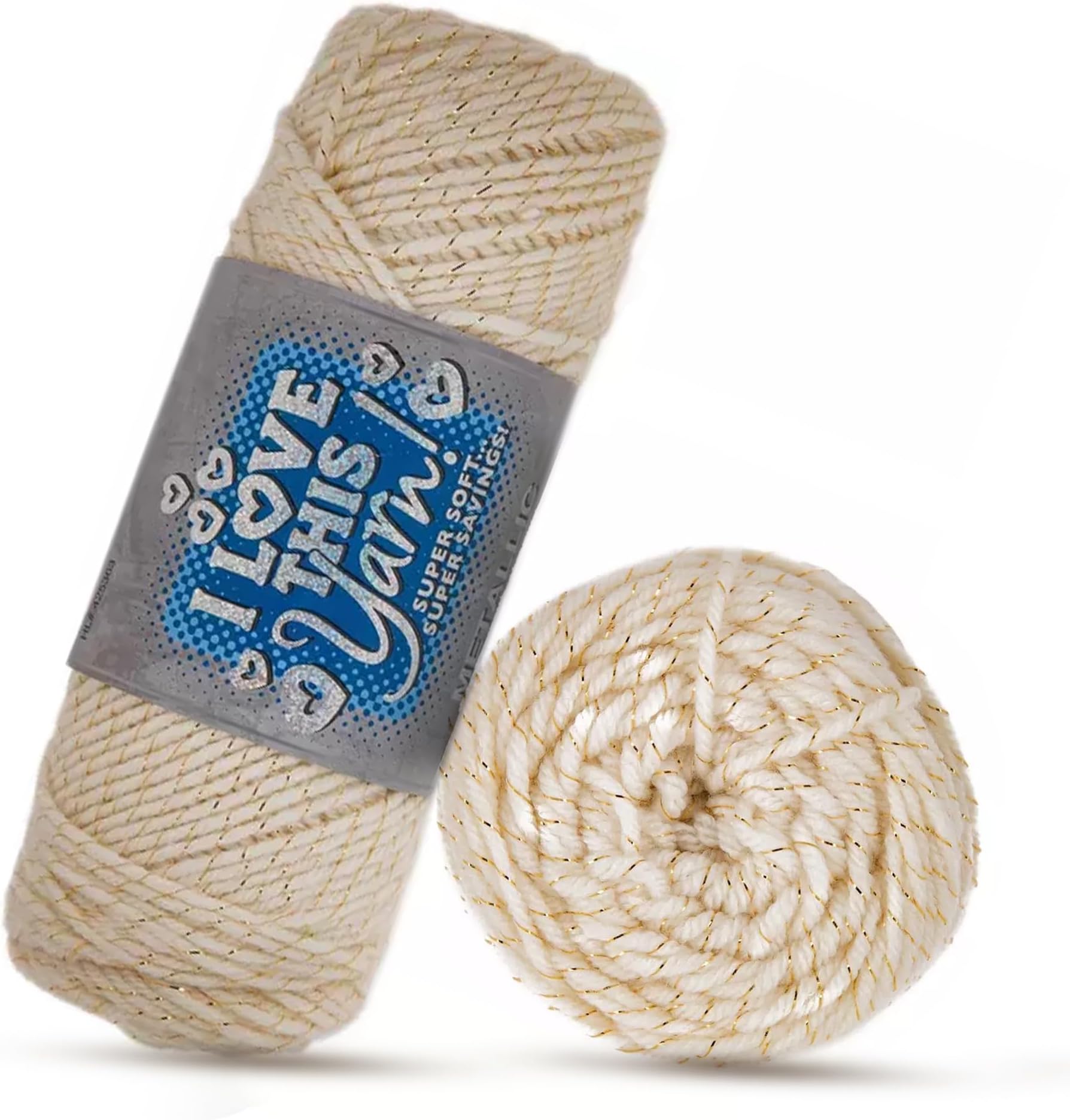 Amazon.com: Red Heart Super Saver Metallic White Yarn - 3 Pack of 5oz ...