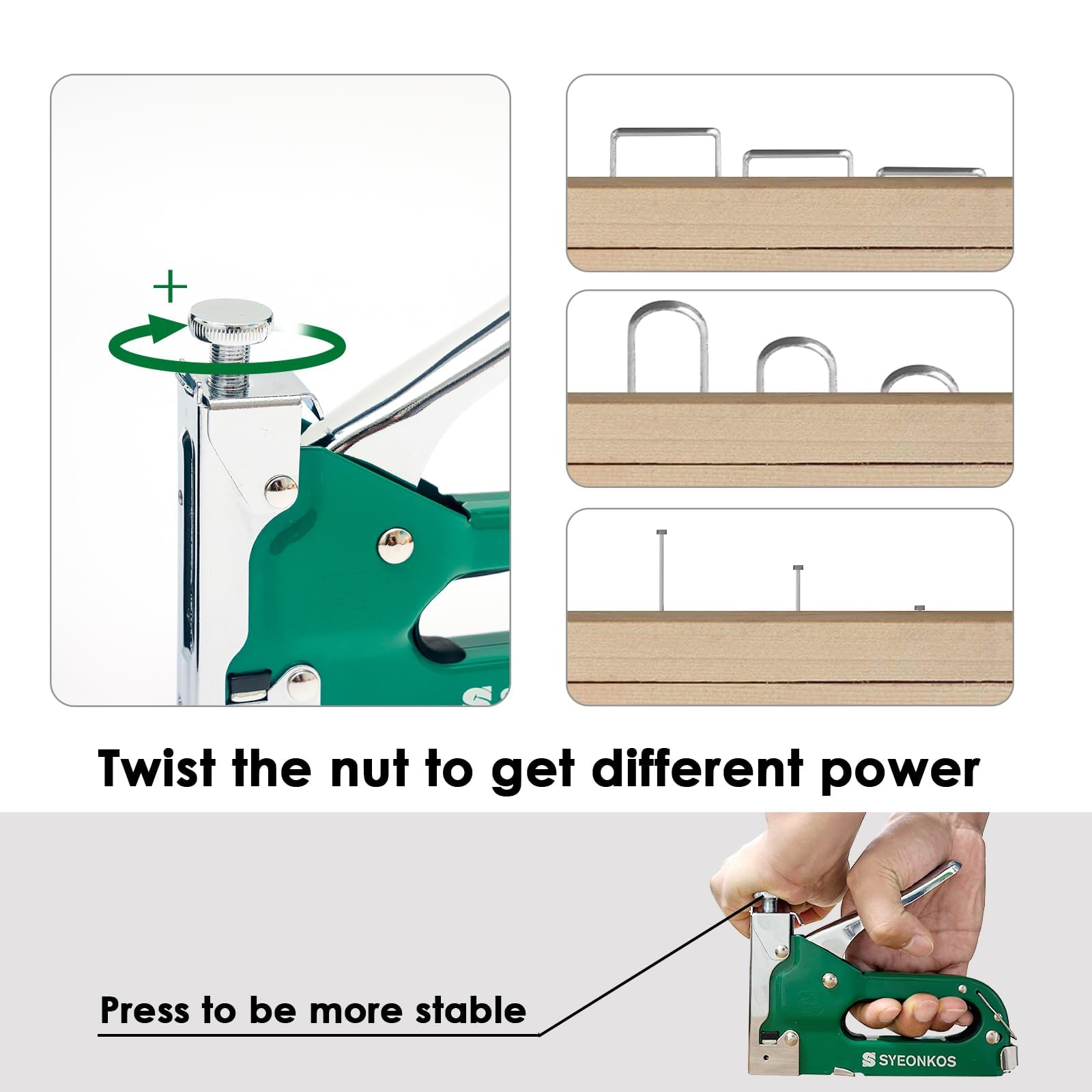 SYEONKOS Staple Gun, 3-in-1 Upholstery Staple Gun with 3000 Staples ...