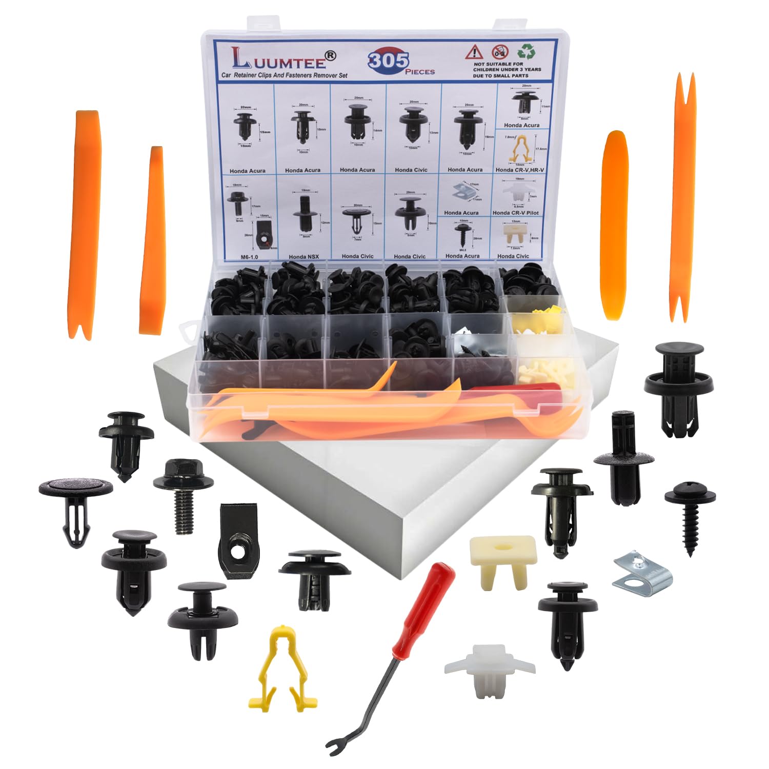 Amazon.com: Luumtee 305PCS Compatible with Honda and Acura Push ...